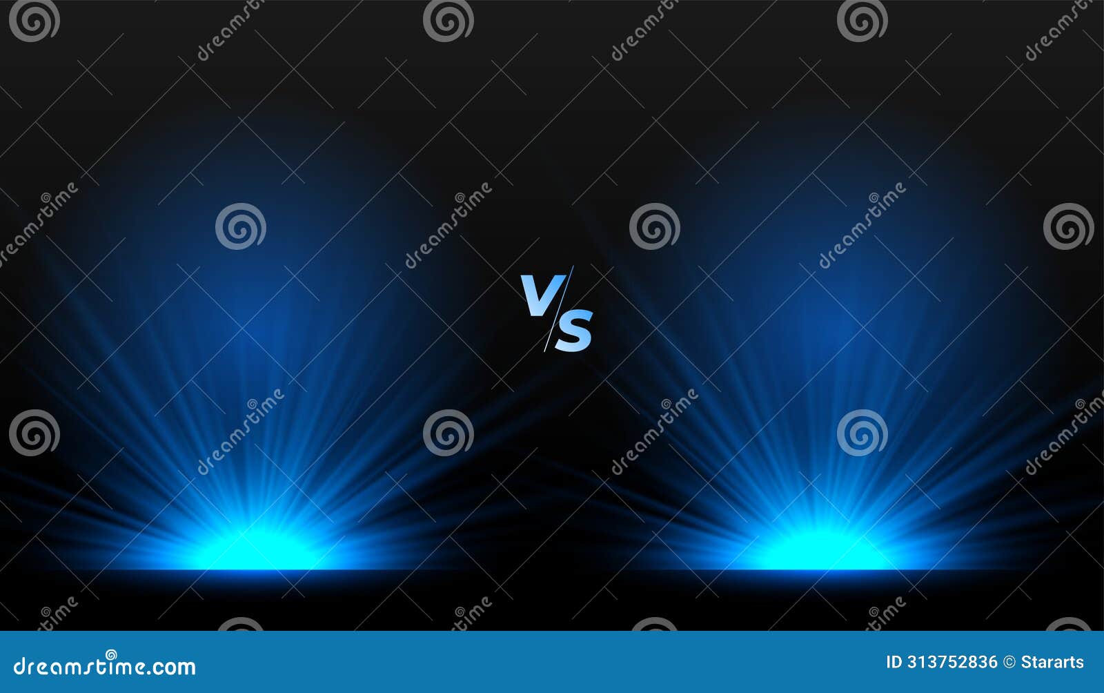 Versus Vs Competitive Screen Banner with Glowing Blue Light Effect ...
