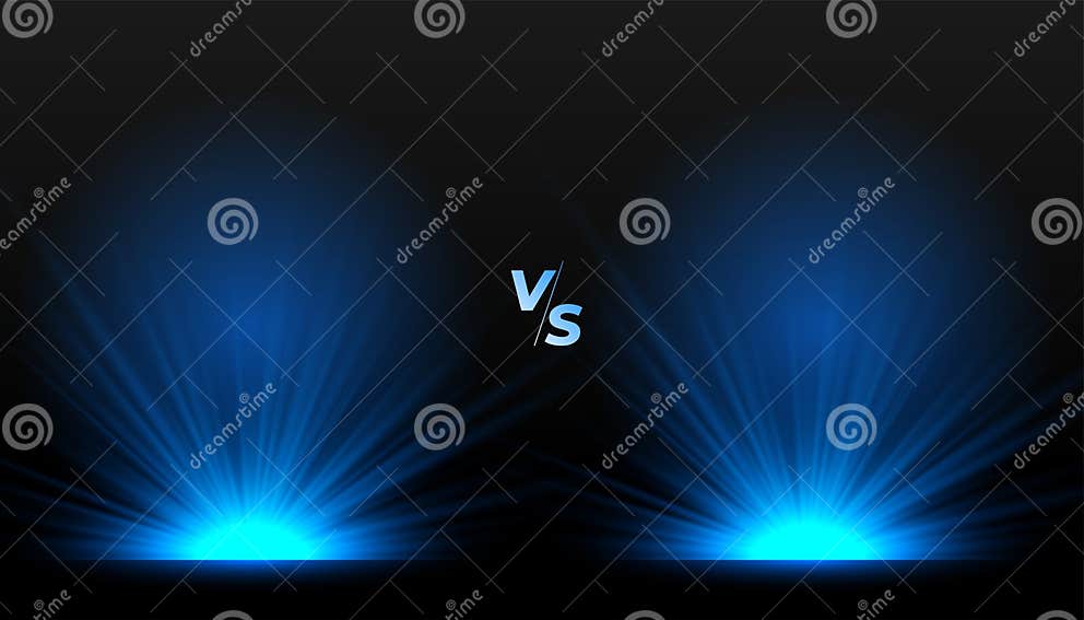 Versus Vs Competitive Screen Banner with Glowing Blue Light Effect ...
