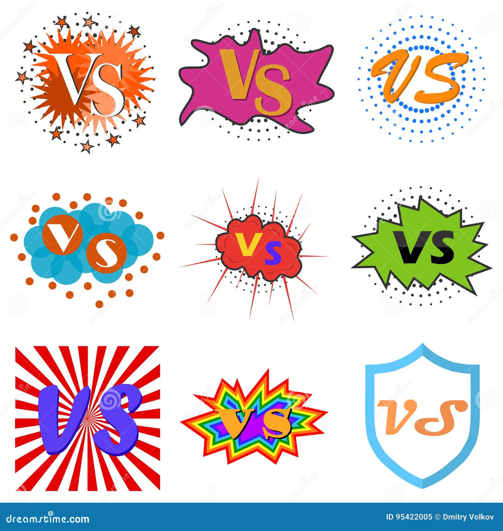 Versus or Vs Confrontation Labels Stock Illustration - Illustration of ...