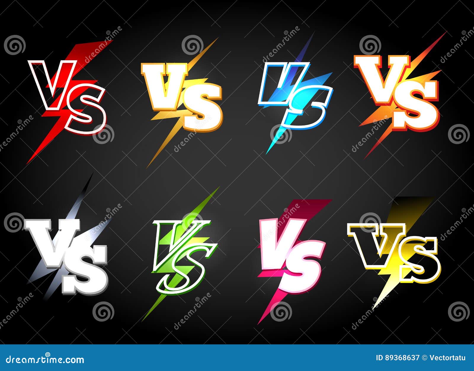 Versus or Vs Confrontation Labels Stock Vector - Illustration of ...