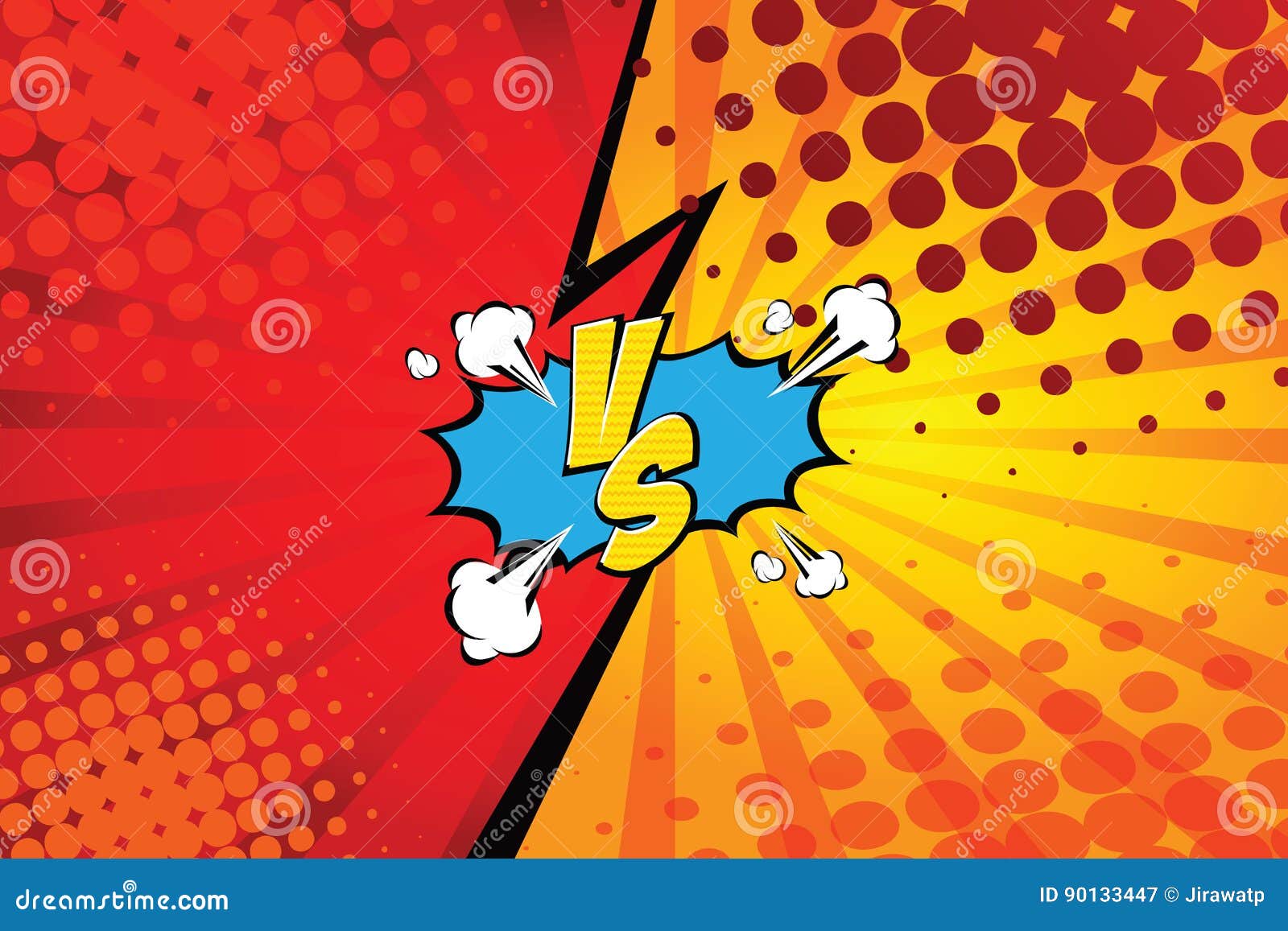 Fight Comics Style Backgrounds With Lightning. Versus. Vs Vector ...