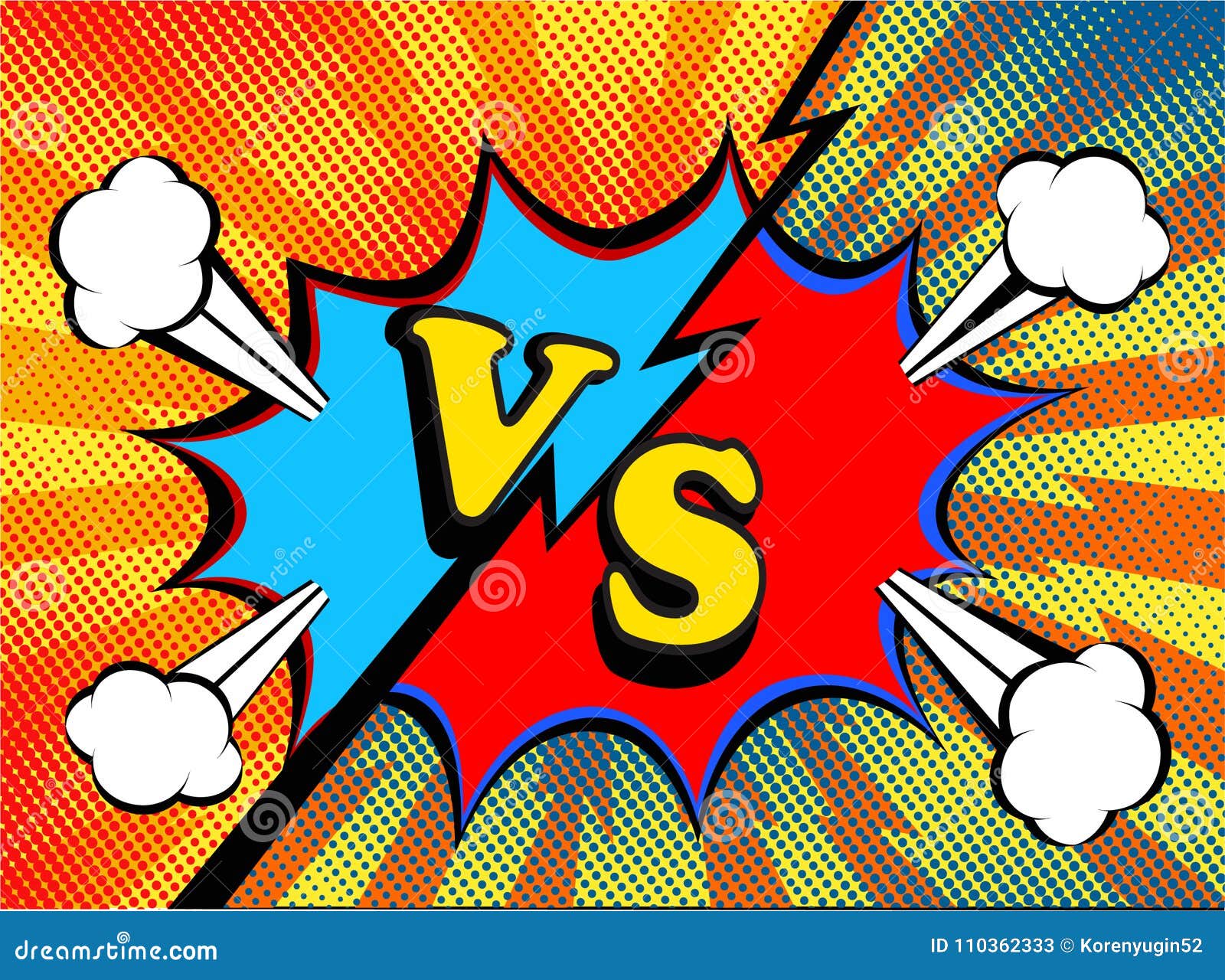 Versus Vs Fight Backgrounds Pop Art Retro Comic Style Design Stock