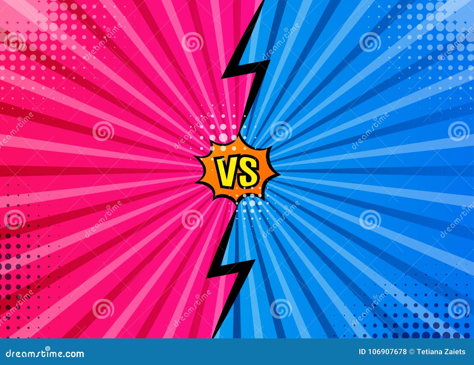 Fight Comics Style Backgrounds With Lightning. Versus. Vs Vector ...