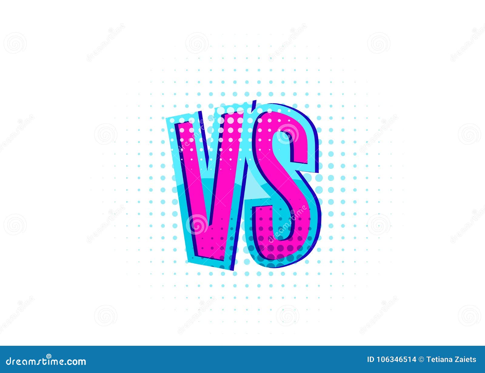 Versus VS Letters in Flat Retro Comics Style Design Stock Vector ...