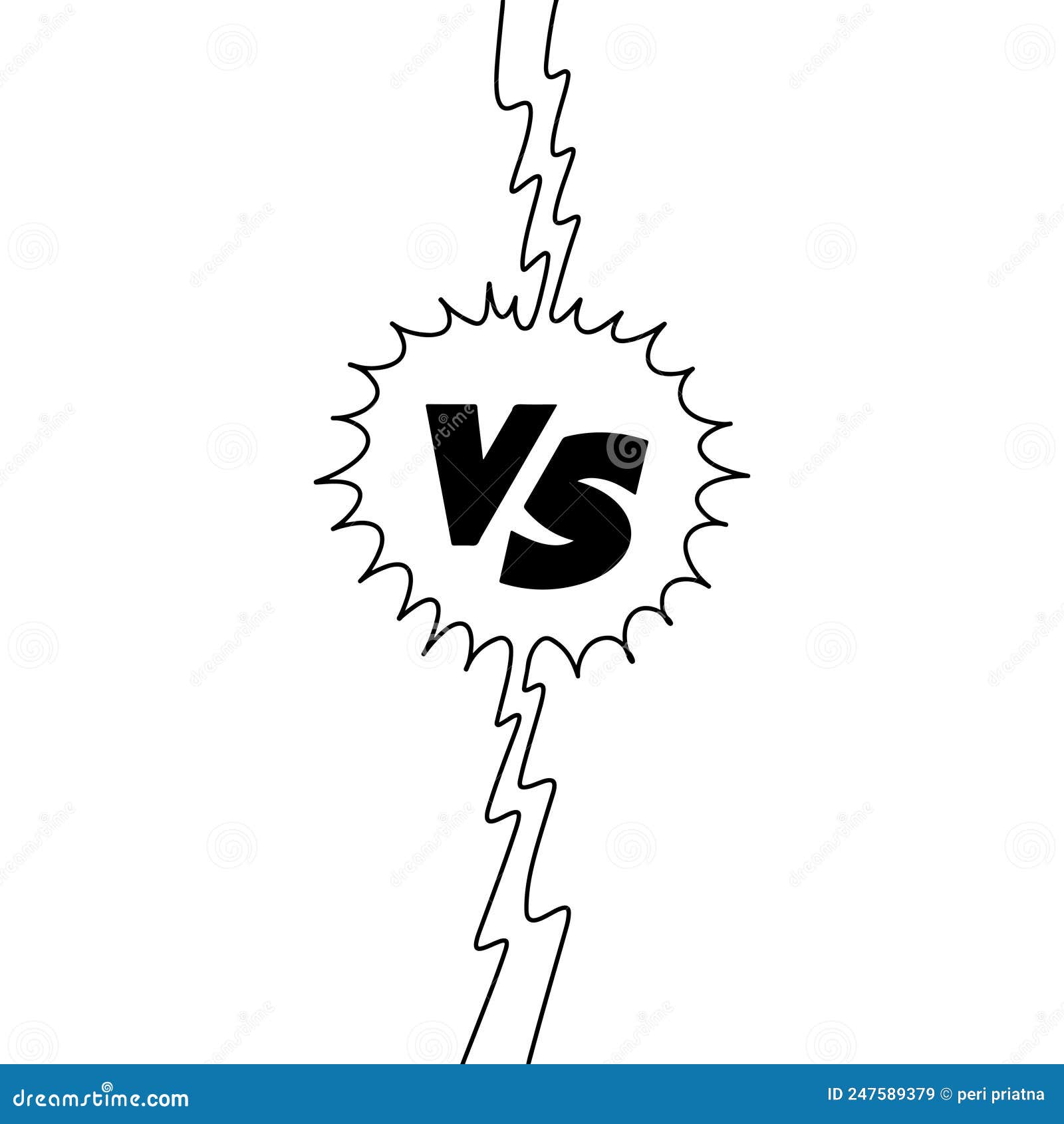 Versus or VS Letters Logo Design in Doodle Style. Comic Fighting Duel ...