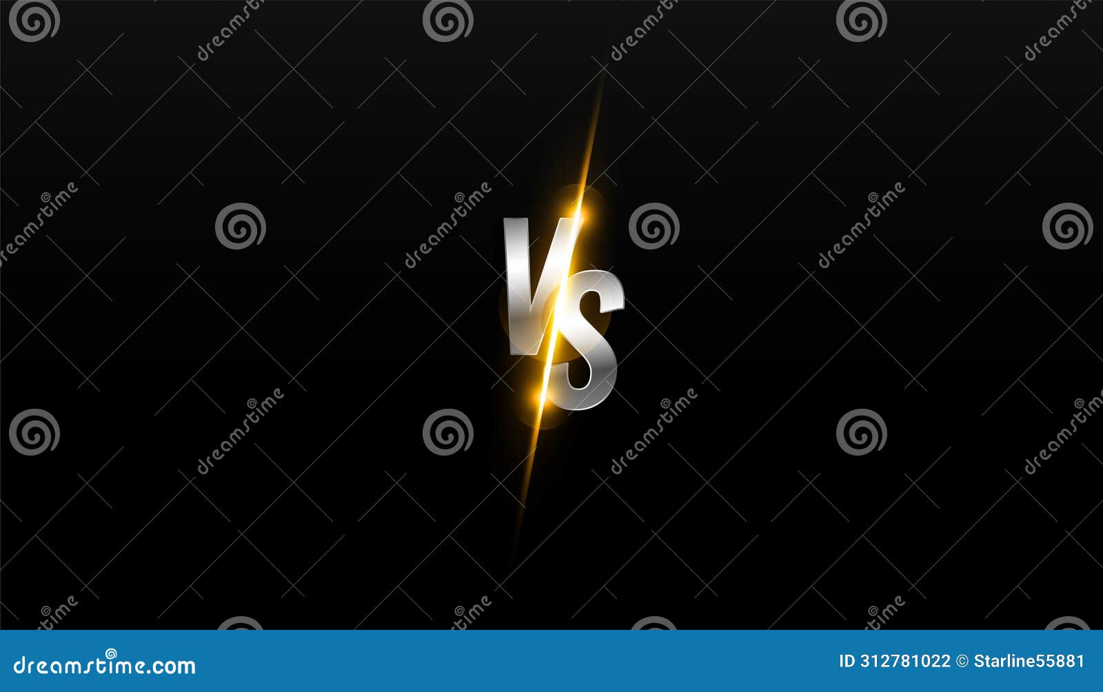 Versus Vs Screen Banner with Light Effect for Battle or Comparison ...