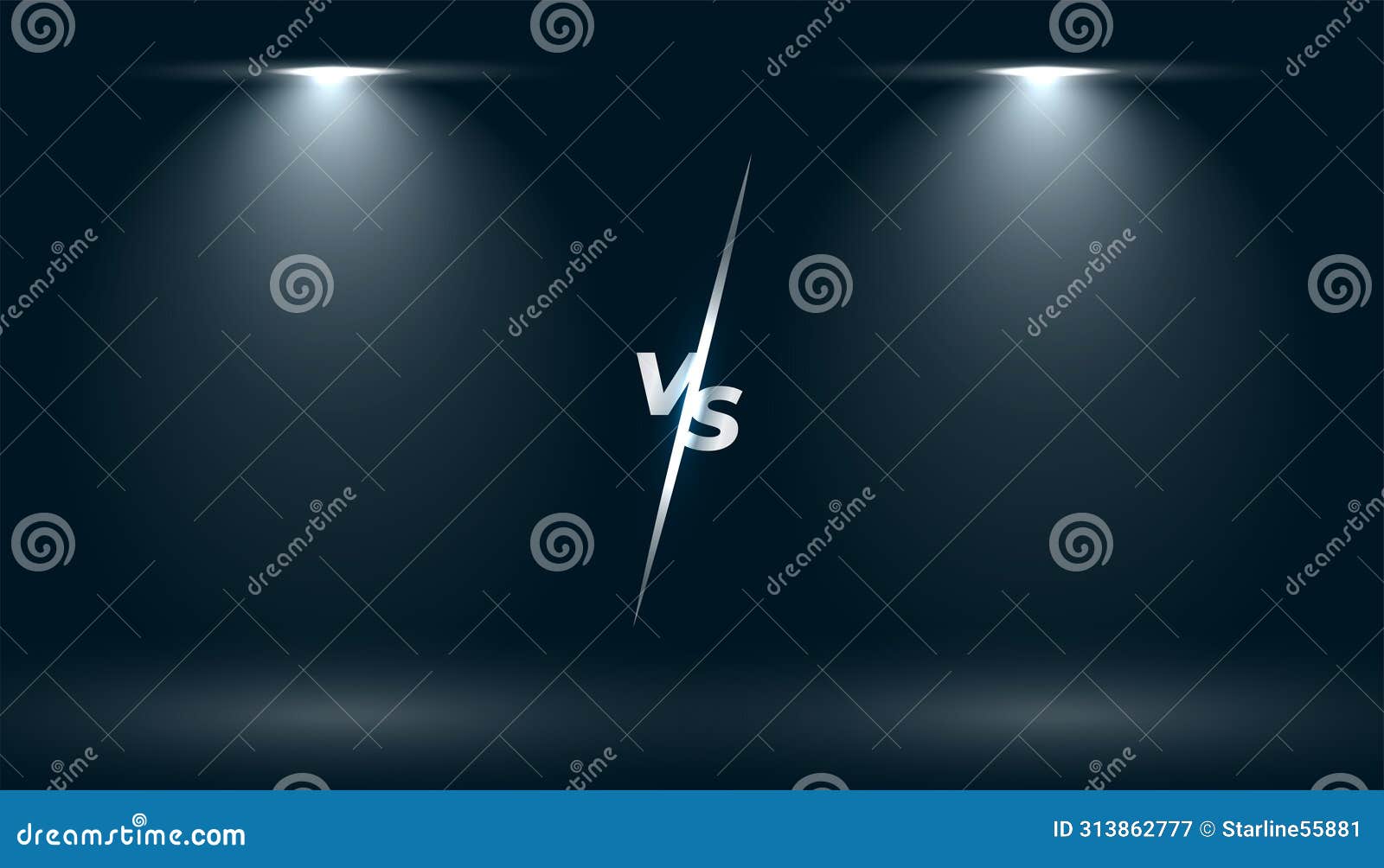 Versus Vs Screen with Two Focus Light Effect Stock Vector ...