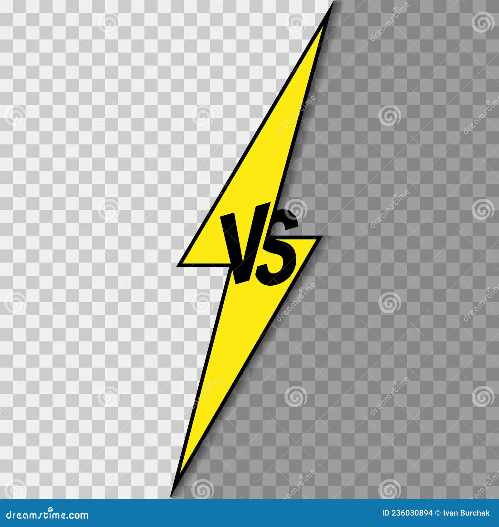 Versus VS Yellow Lightning Symbol Template. Vector Illustration Stock ...