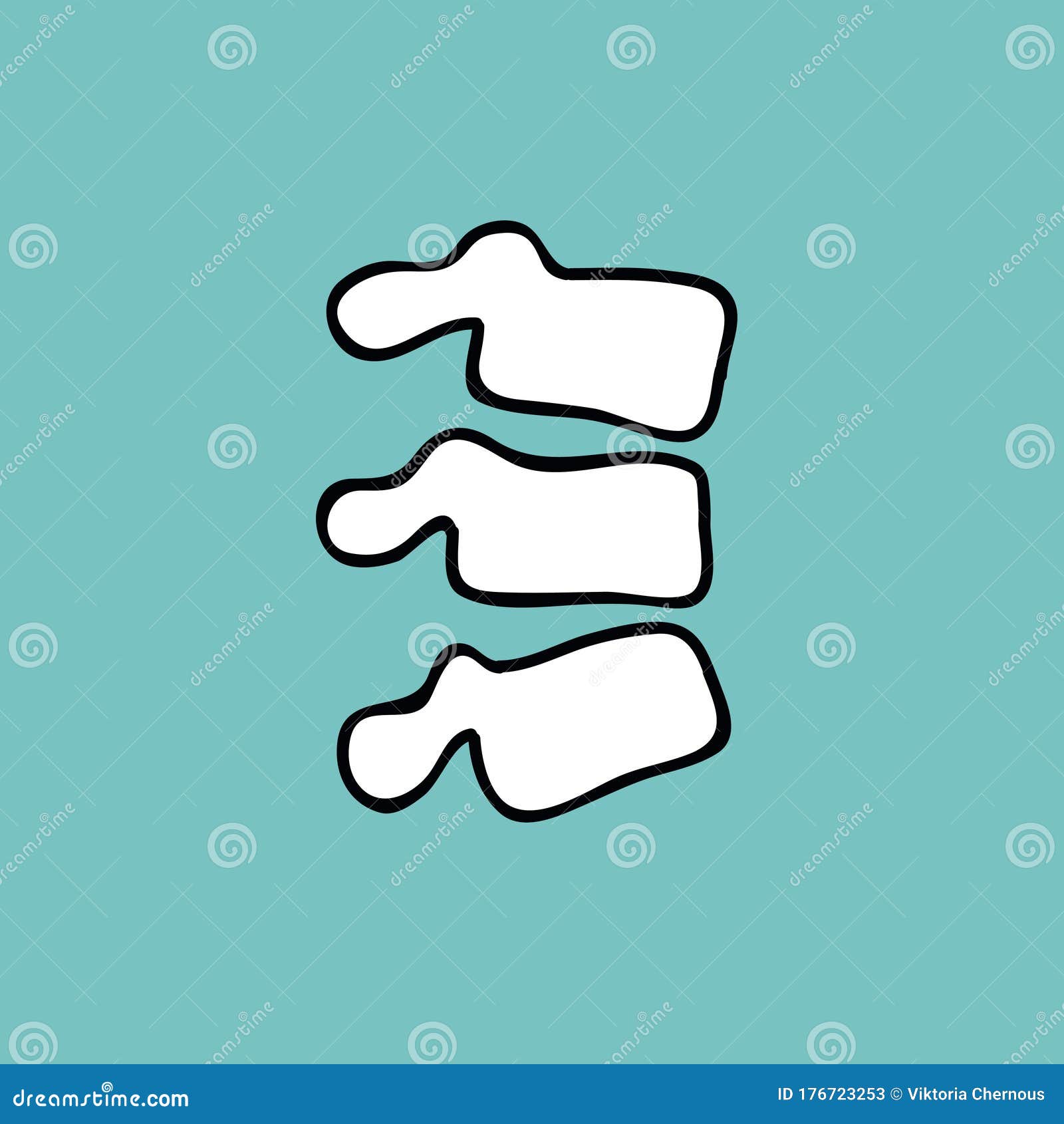 Vertebrae Doodle Icon, Vector Illustration Stock Illustration ...