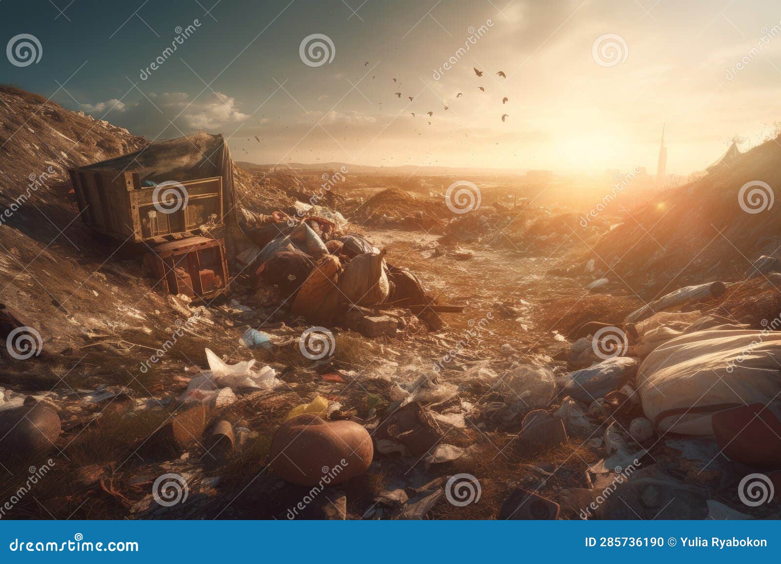 Vertederos Completos Expandidos. Generar Ai Stock de ilustración ...