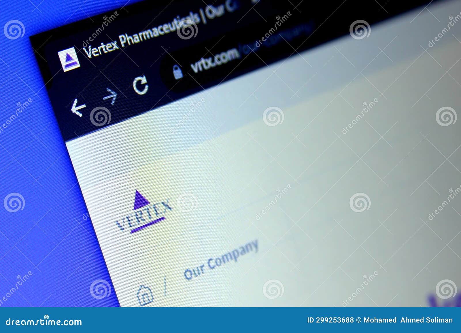 Vertex Pharmaceuticals Website Editorial Stock Photo - Image of online ...