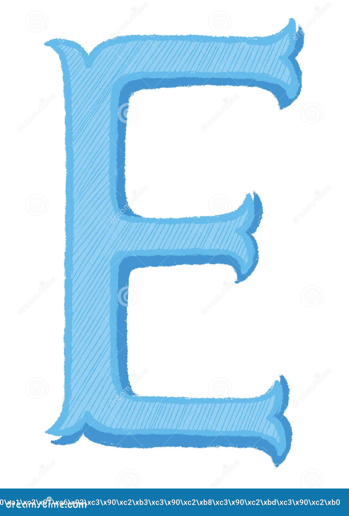 Vector Blue Letter E Isolated on White Background Stock Vector ...