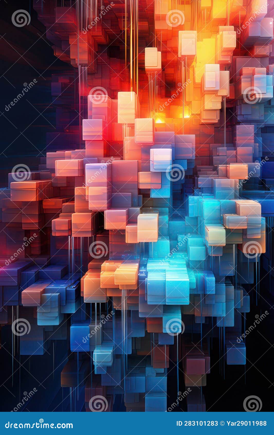 Vertical Abstract Background, Glitch Effect, Cubes. AI Generative Stock ... Vertical Abstract Background, Glitch Effect, Cubes. AI Generative Stock ...