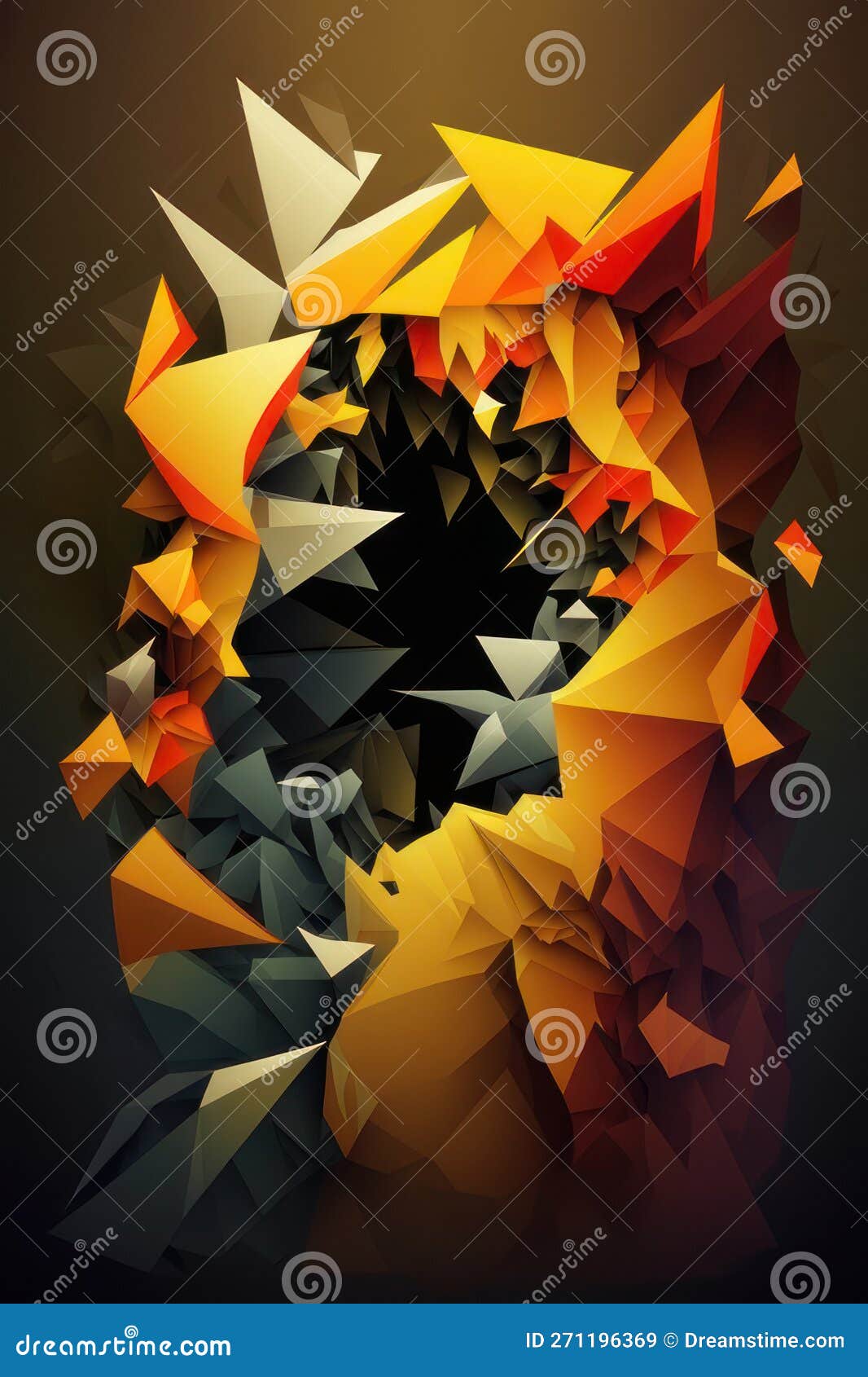 Vertical Abstract Background, Polygons, Orange Color. AI Generative ...