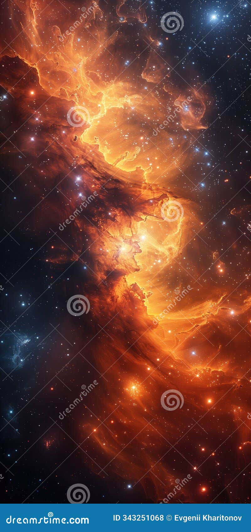 Vertical Abstract Stellar Background, Space with Stars and Colored ...