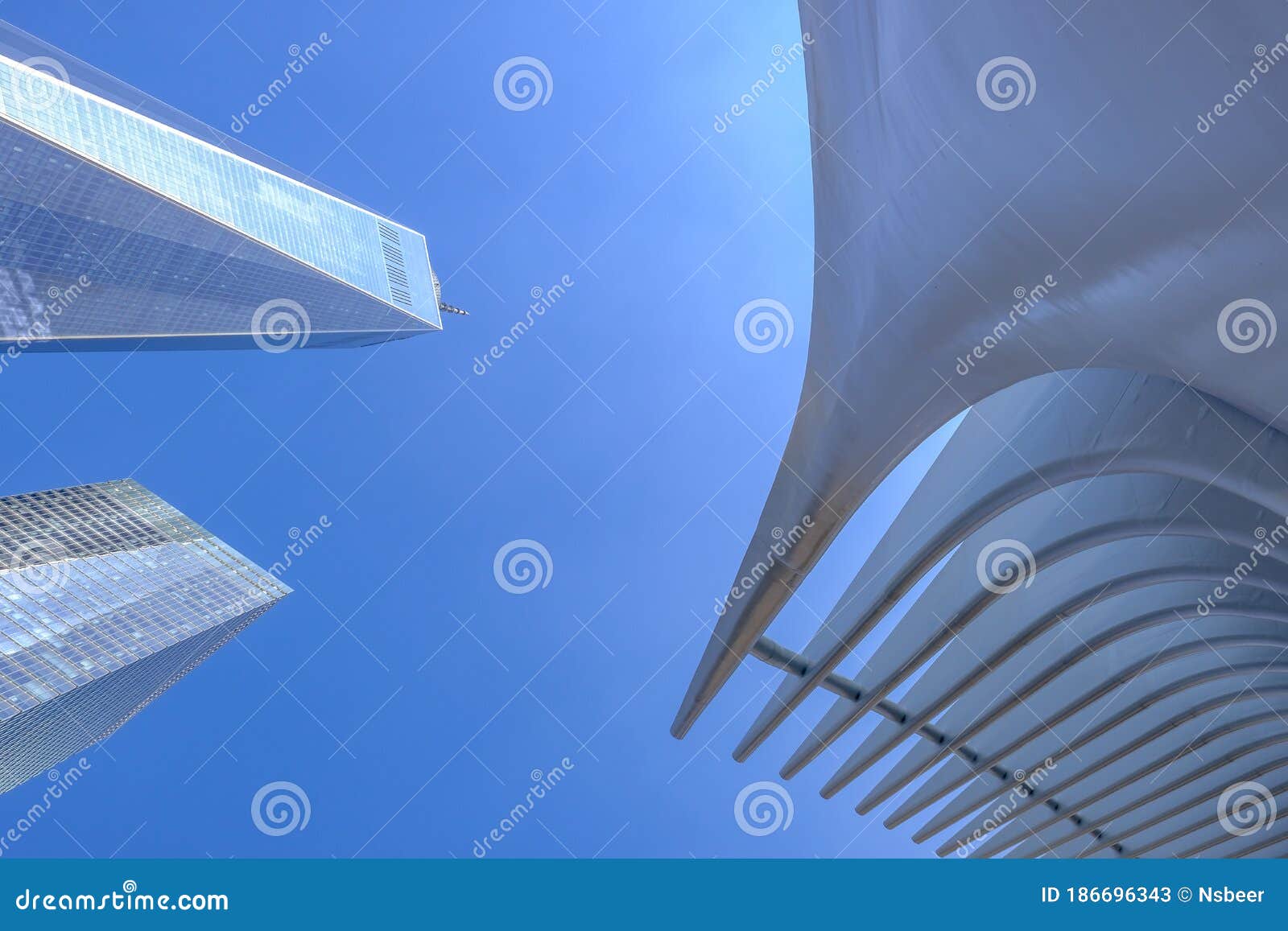 Vertical and Abstract View of Both the 911 WTC Monument and Freedom ...