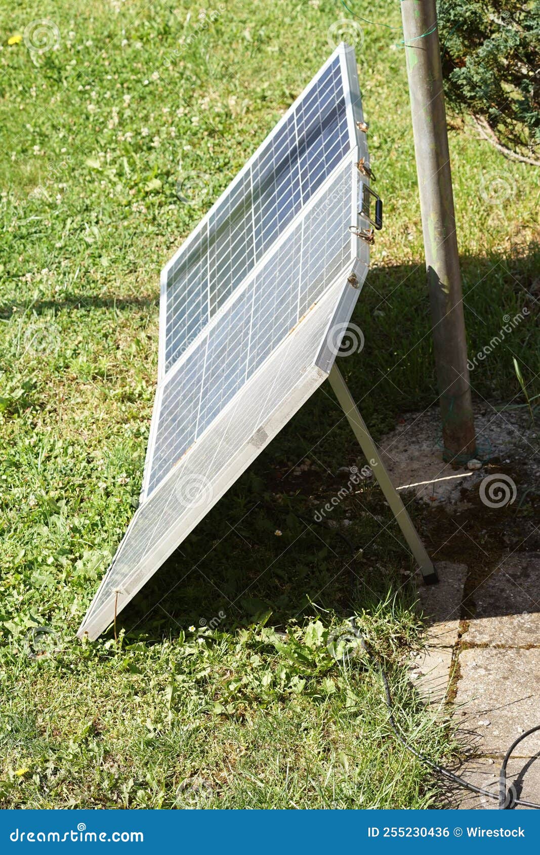 Vertical of a Adjustable Solar Panel Mount Installed in a Park Stock ...