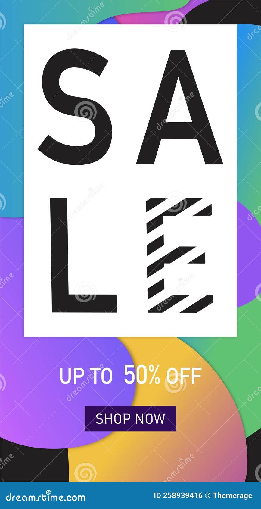 Vertical Advertising Banner with Bright Gradients Illustration Stock ...