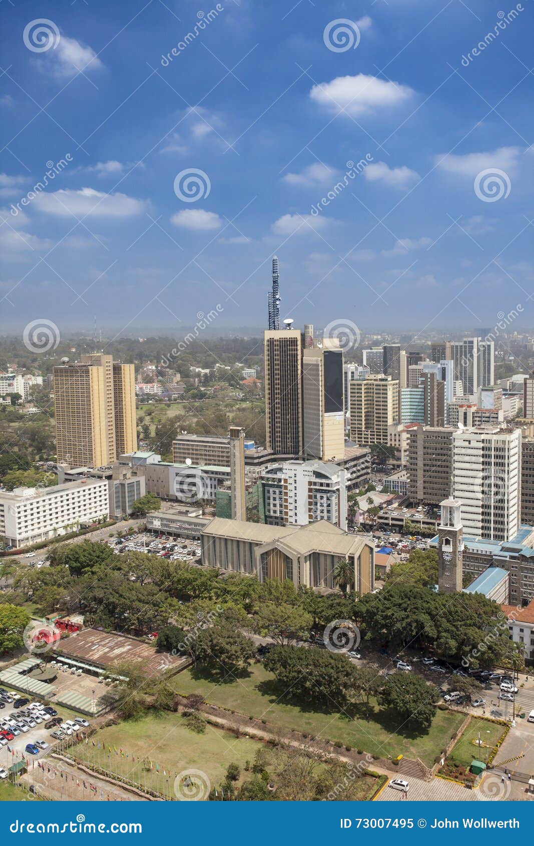 Vertical Aerial of Downtown Nairobi Stock Image - Image of skyscraper ...