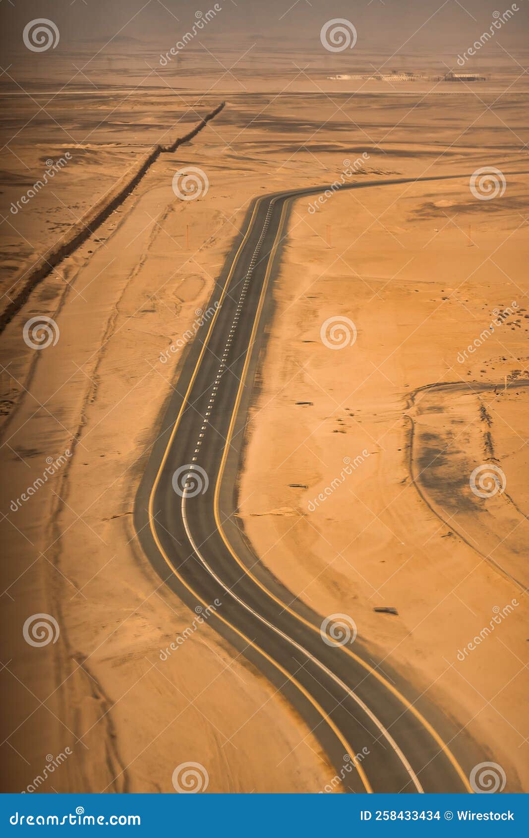 Vertical Aerial Shot of a Desert Road in Egypt Stock Photo - Image of ...