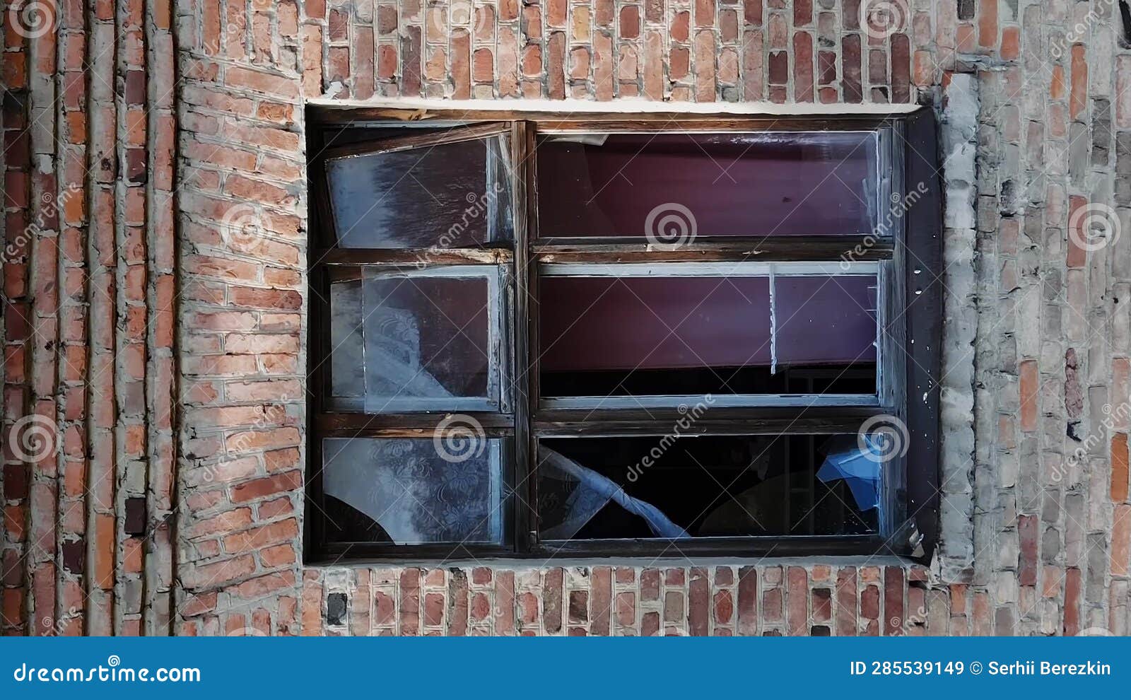 Vertical Aerial Shot of the Destroyed School and Broken Windows in the ...