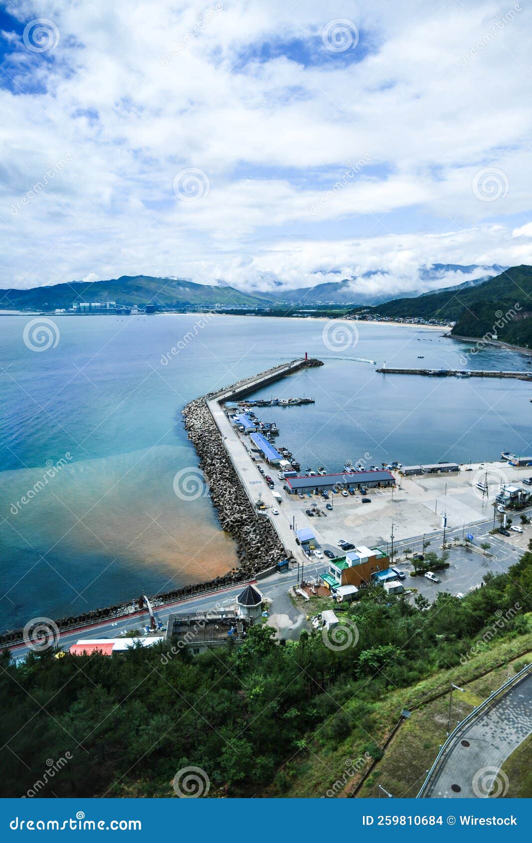 Vertical and Aerial Shot of the Dock in the Sea Stock Photo - Image of ...