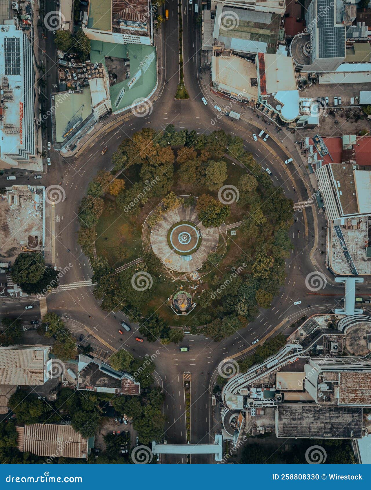 Vertical Aerial View of the Fuente Circle Stock Photo - Image of circle ...