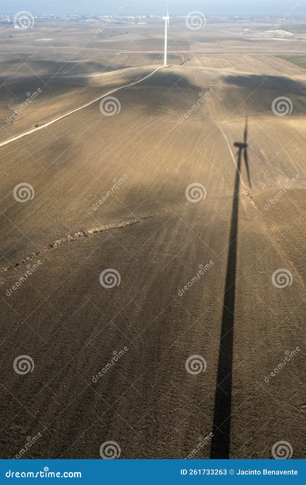 Vertical Aerial View of the Shadow of a Wind Turbine Stock Image ...