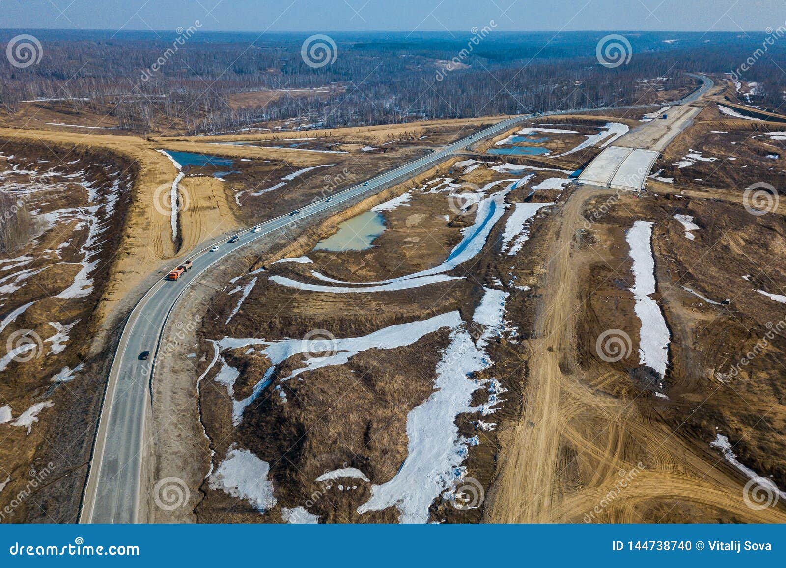 Vertical Aerial Wide Angle Drone View of Road Stock Photo - Image of ...