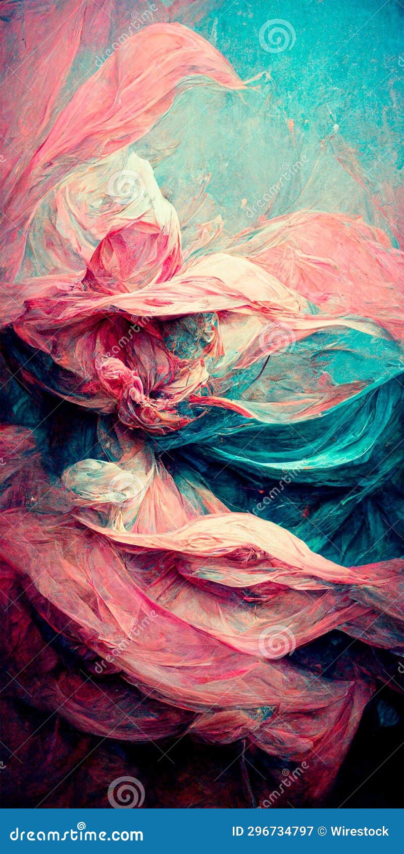 Vertical AI-generated Image of a Blue Pink Abstract Mystical Figure for ...