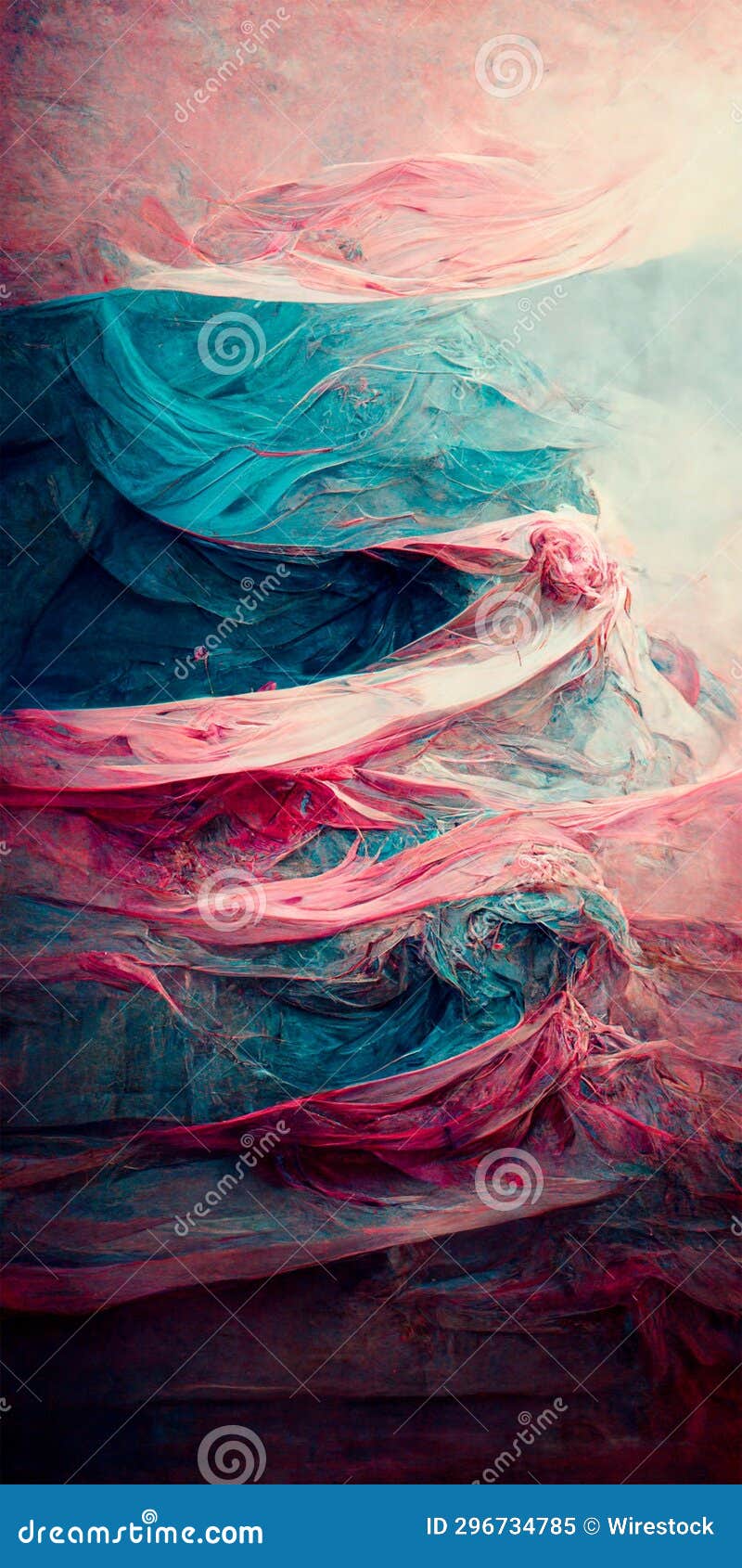 Vertical AI-generated Image of a Blue Pink Abstract Wallpaper for ...