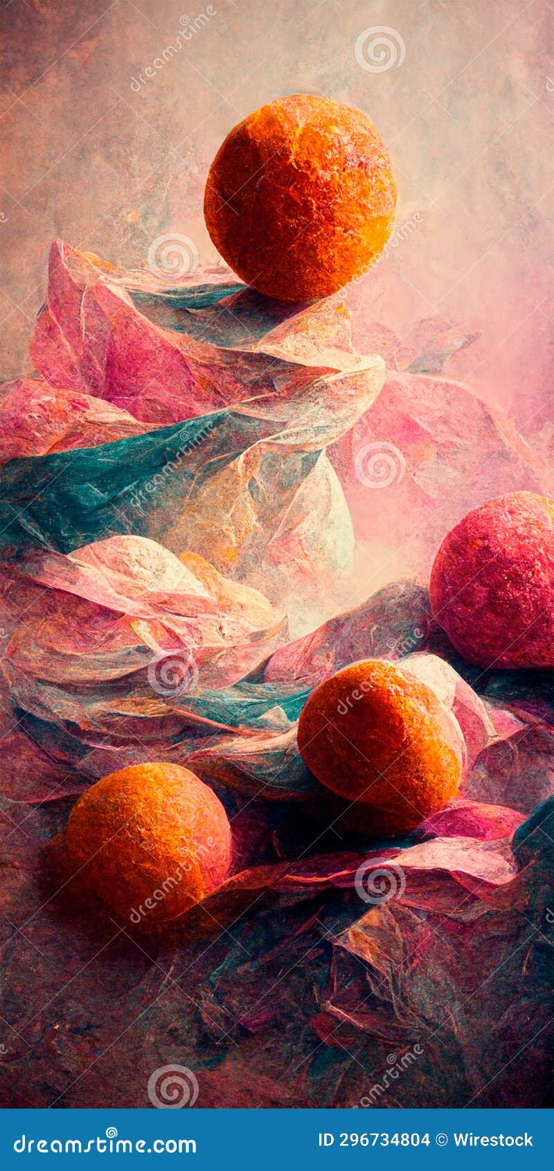 Vertical AI-generated Image of a Pink Abstract Wallpaper with Round ...
