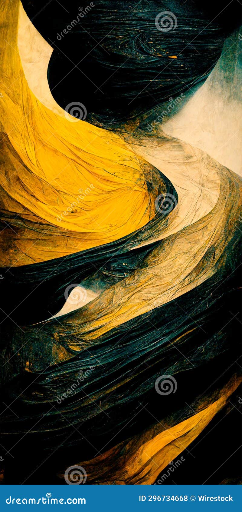 Vertical AI-generated Image of a Yellow Black Abstract Wallpaper for ...