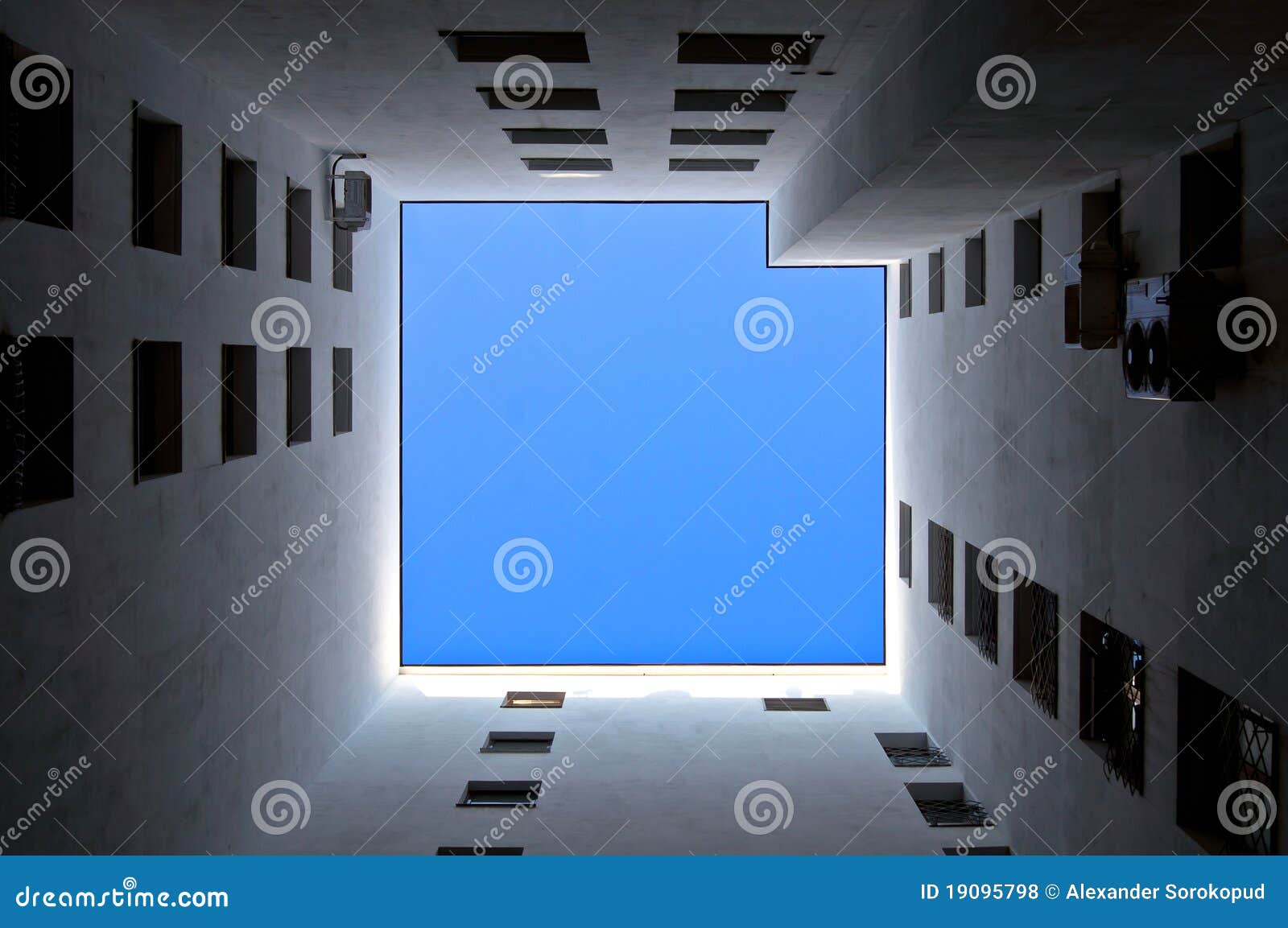Vertical Air Well in Building Stock Photo - Image of windows, vertical ...