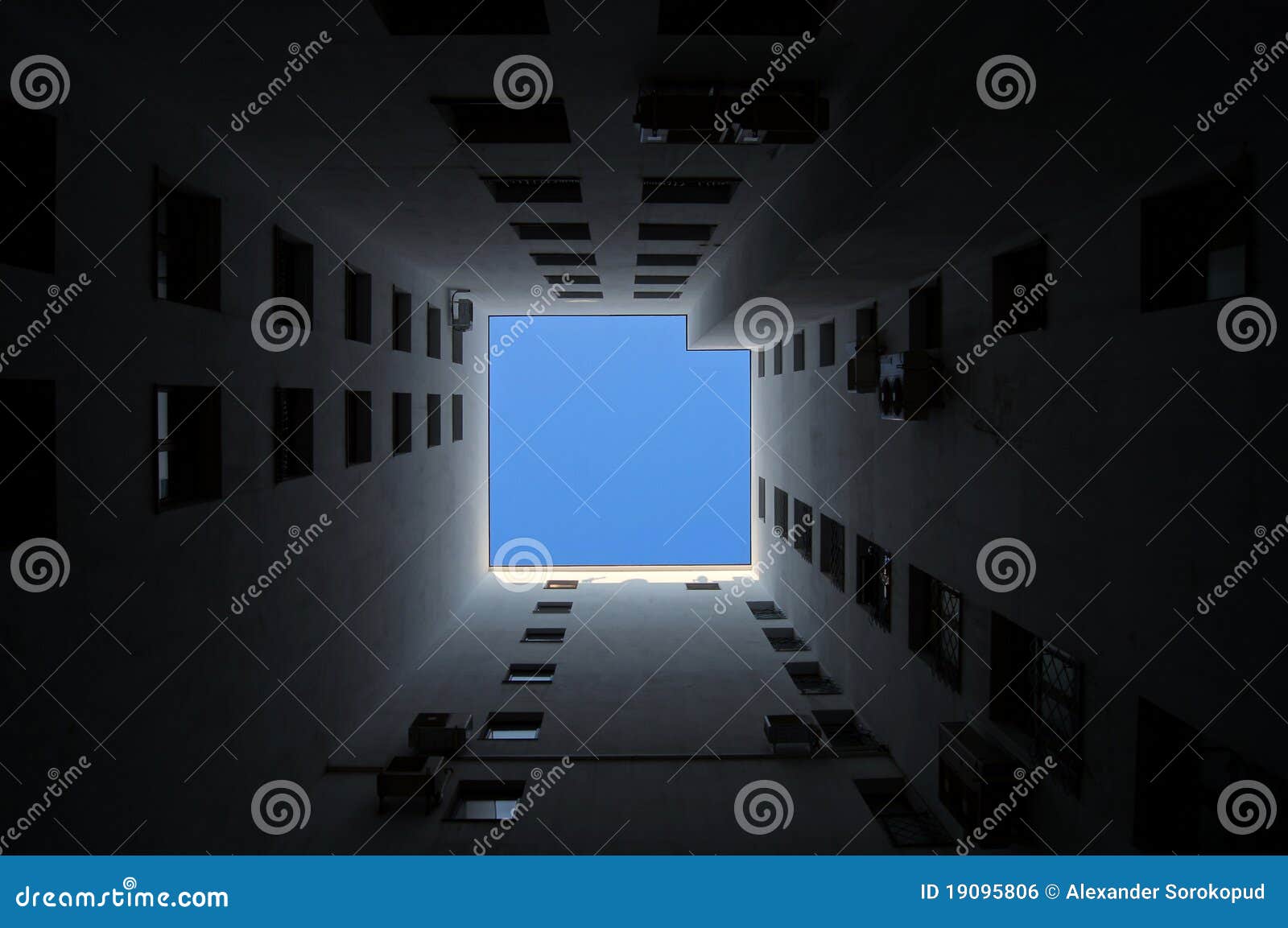 Vertical Air Well in Building Stock Photo - Image of narrow, shaft ...