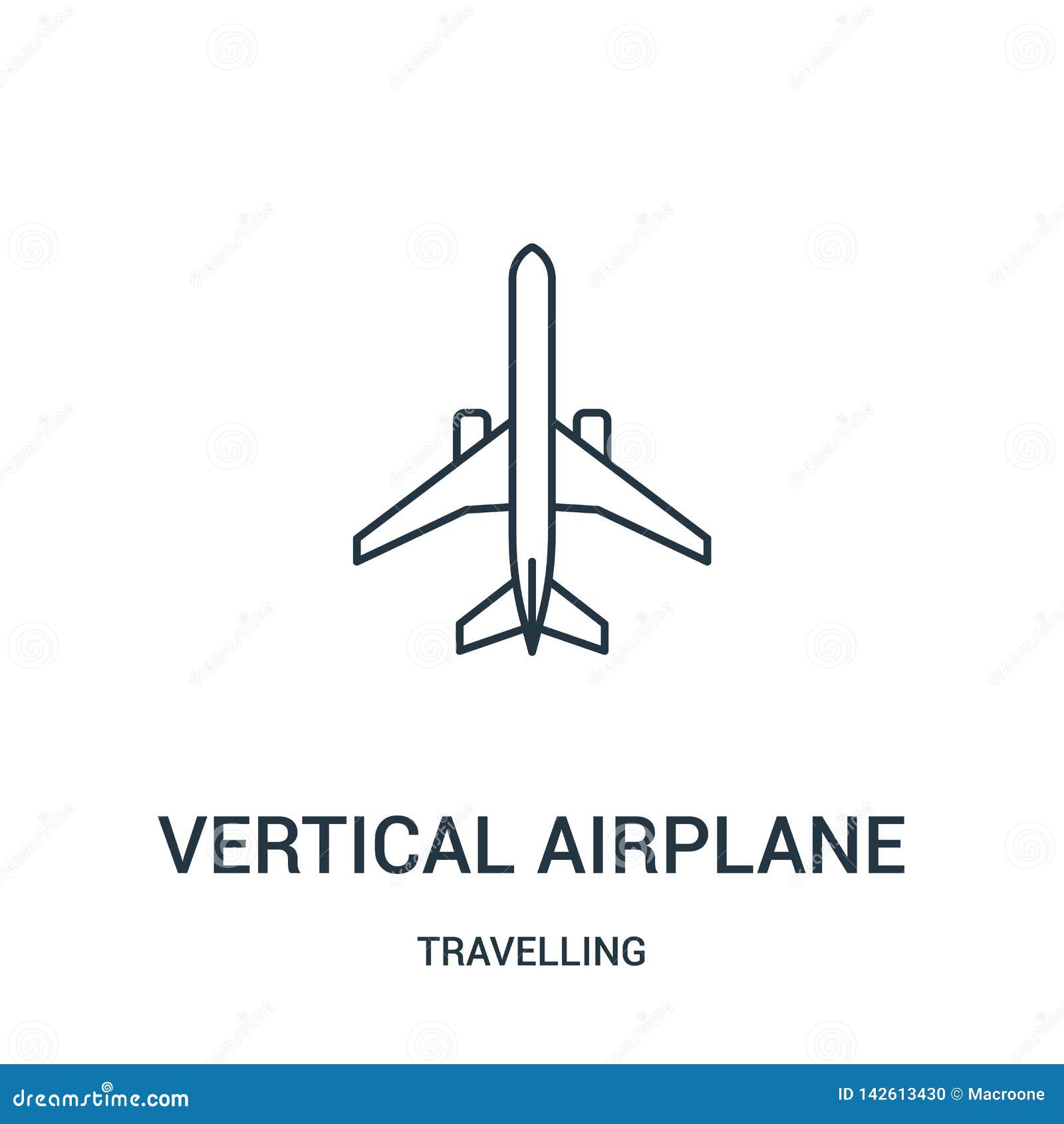 Vertical Airplane Icon Vector from Travelling Collection. Thin Line ...