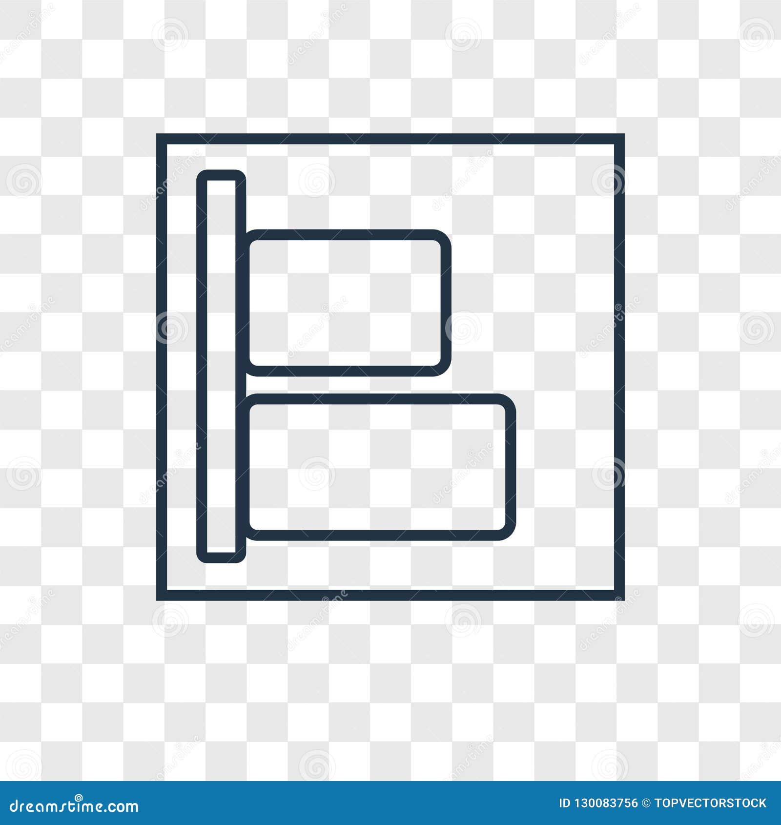 Vertical Alignment Concept Vector Linear Icon Isolated on Transparent ...