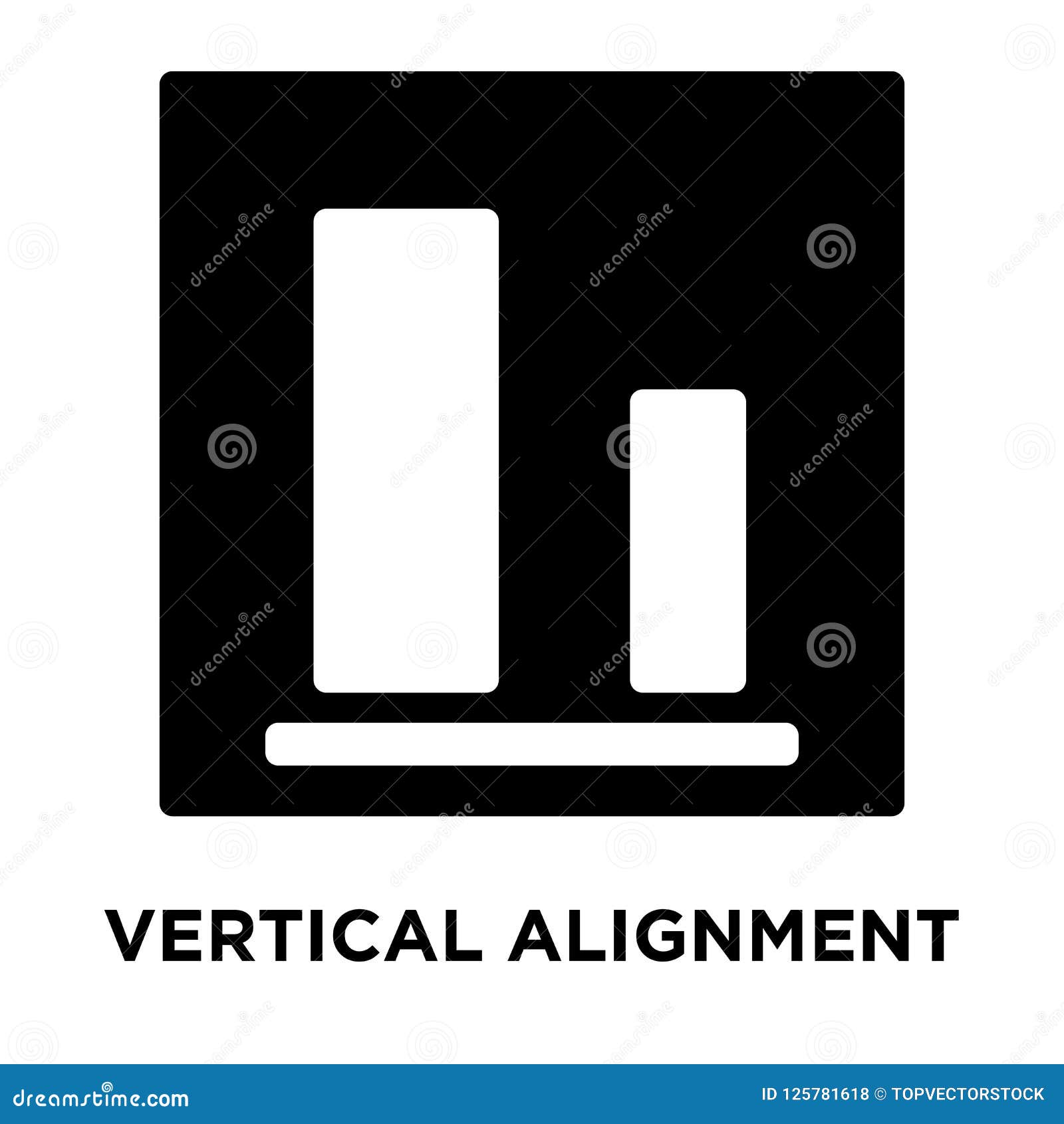 Vertical Alignment Icon Vector Isolated On White Background, Log Stock ...