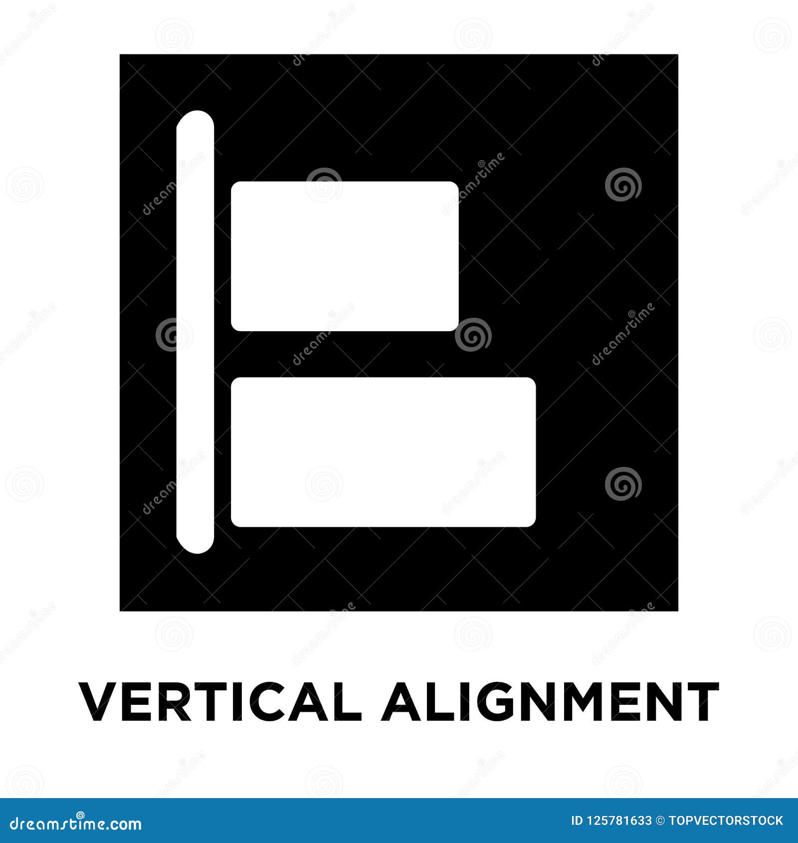Vertical Alignment Icon Vector Isolated on White Background, Log Stock ...