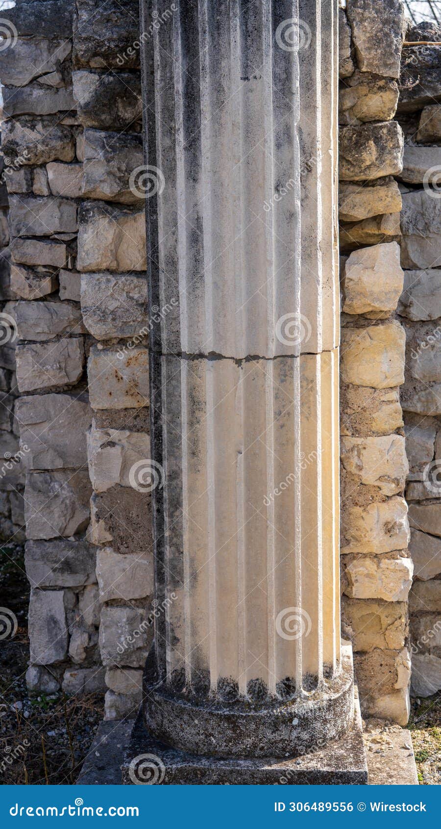 Vertical of an Ancient Roman Column Stock Photo - Image of culture ...