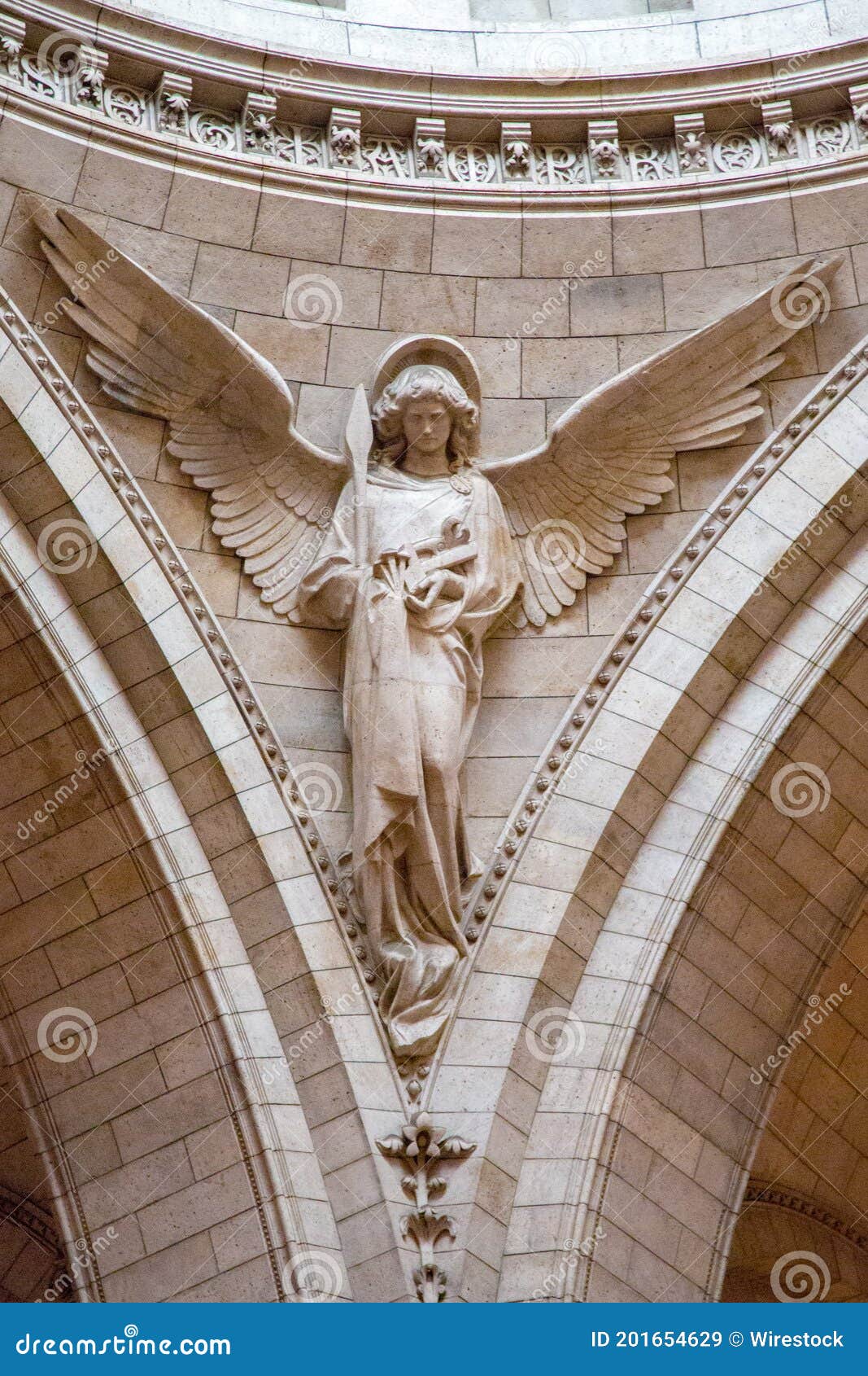 Vertical Angel Sculpture Inside The Basilica Of The Sacred Heart Of ...