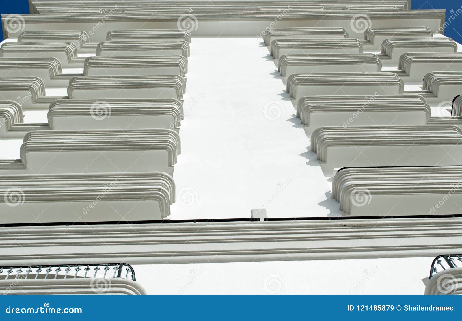 Vertical Angle of a White Building Stock Image - Image of construction ...
