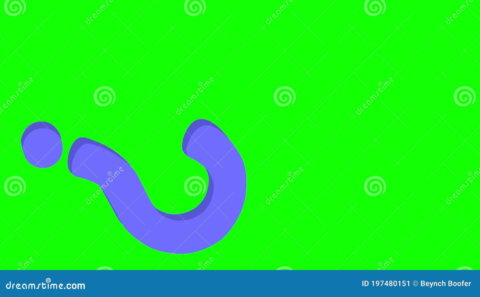 Vertical Animation of Question Mark Symbol Falling from Above on Green ...
