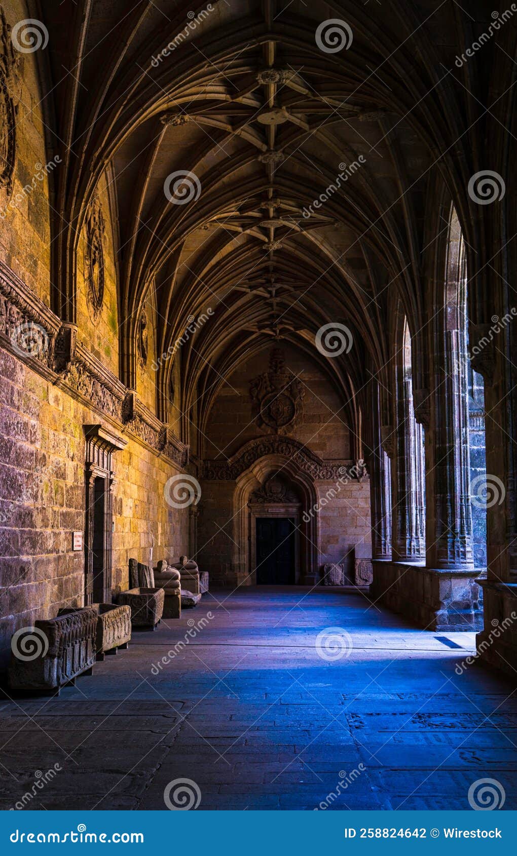 Vertical of the Arches in a Monastery Interior Stock Photo - Image of ...