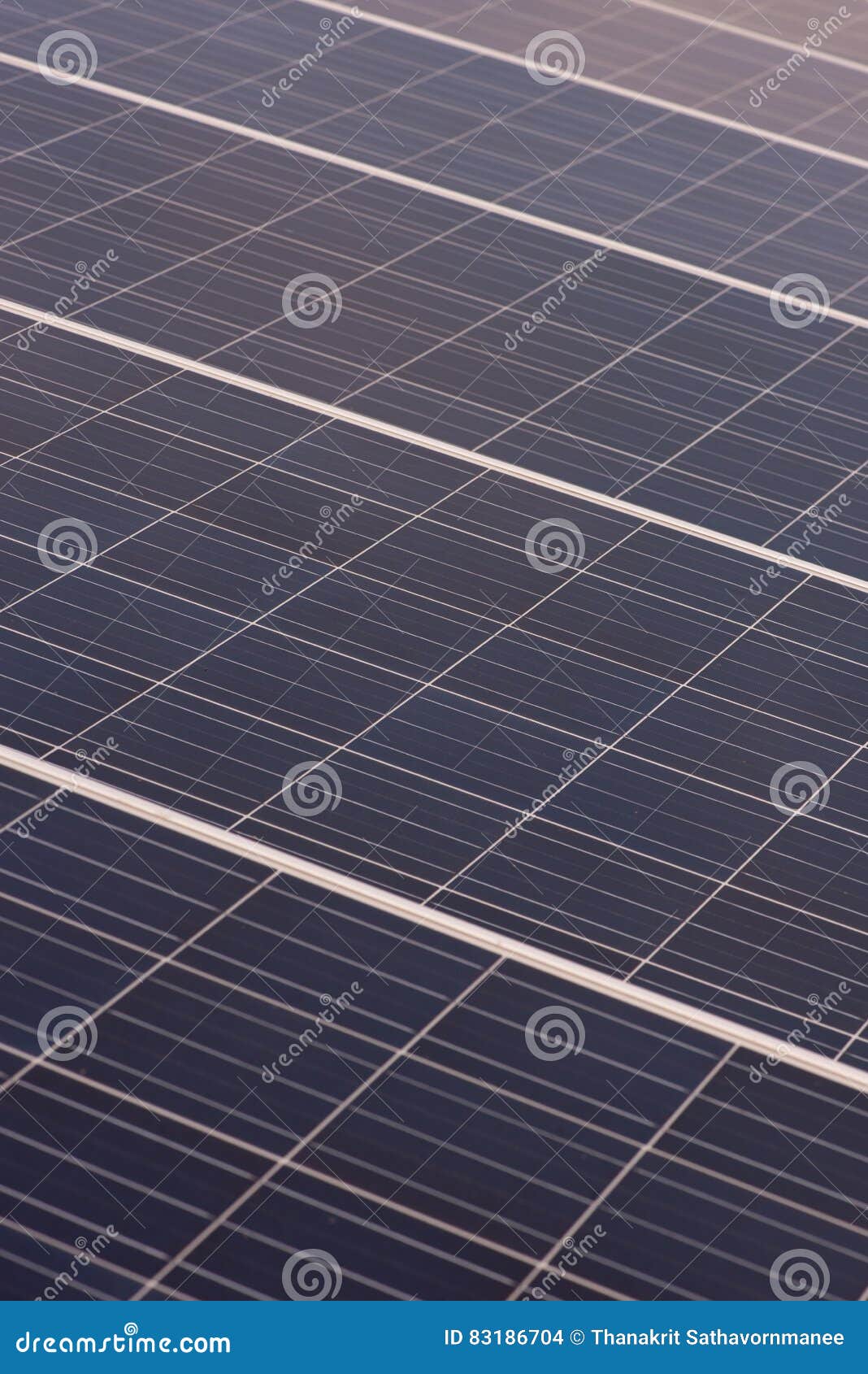 Vertical Array of Solar Panels Stock Photo - Image of blue, future ...