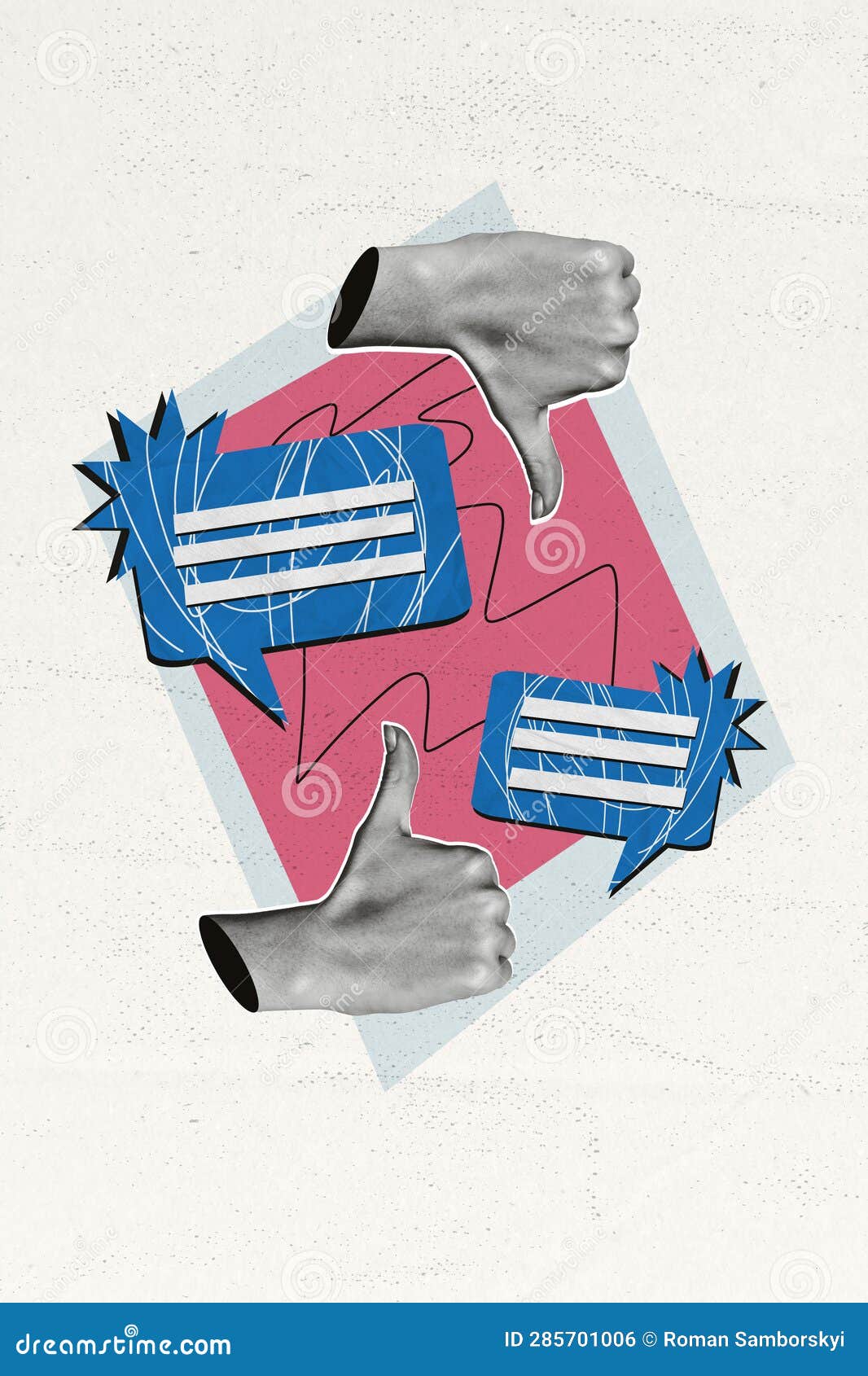 Vertical Artwork Collage Image of Black White Effect Arms Demonstrate ...