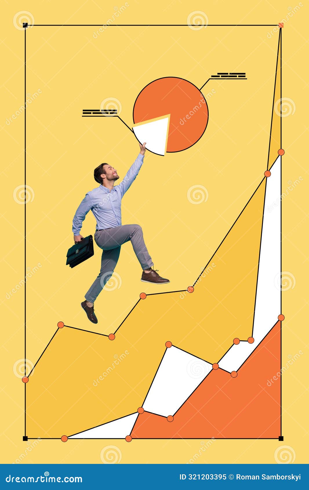 Vertical Artwork Collage Image of Mini Guy Jump Run Stats Diagram ...