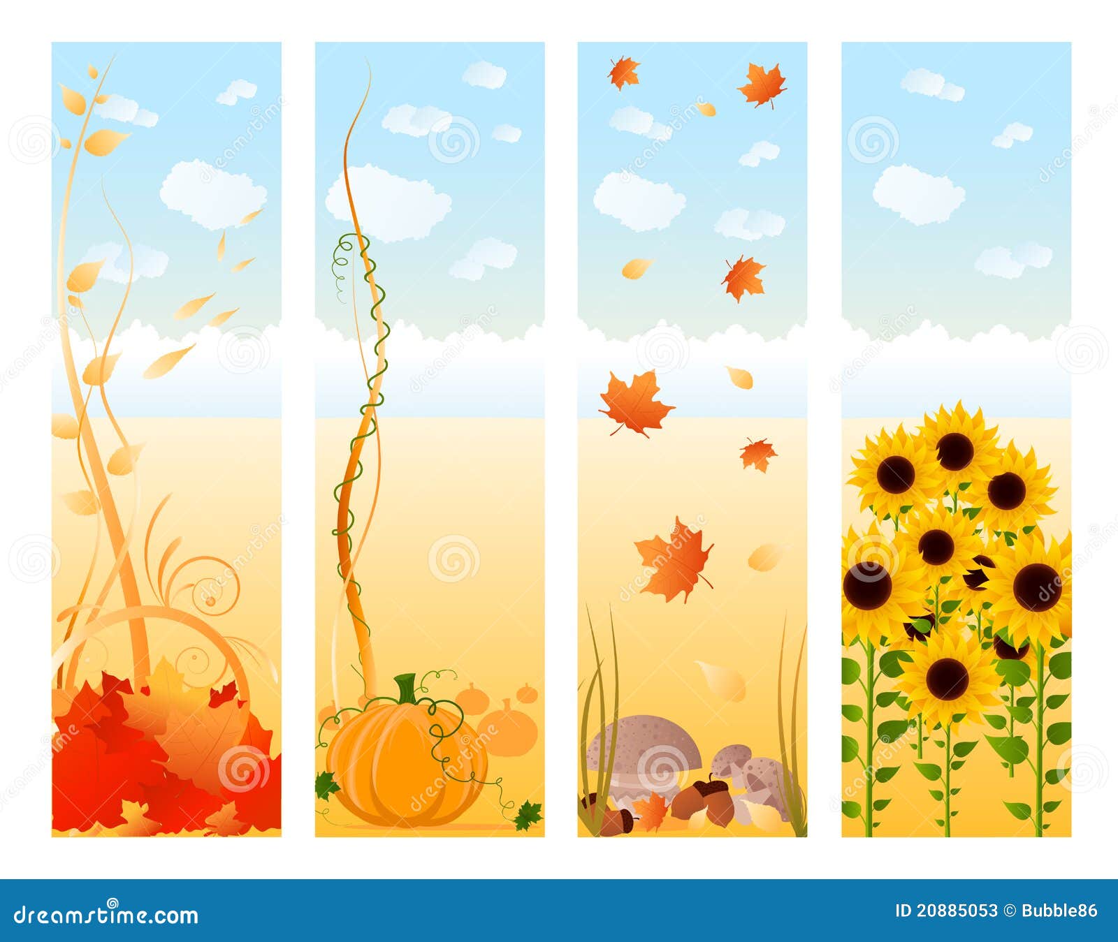 Vertical autumn banners stock vector. Illustration of brown - 20885053