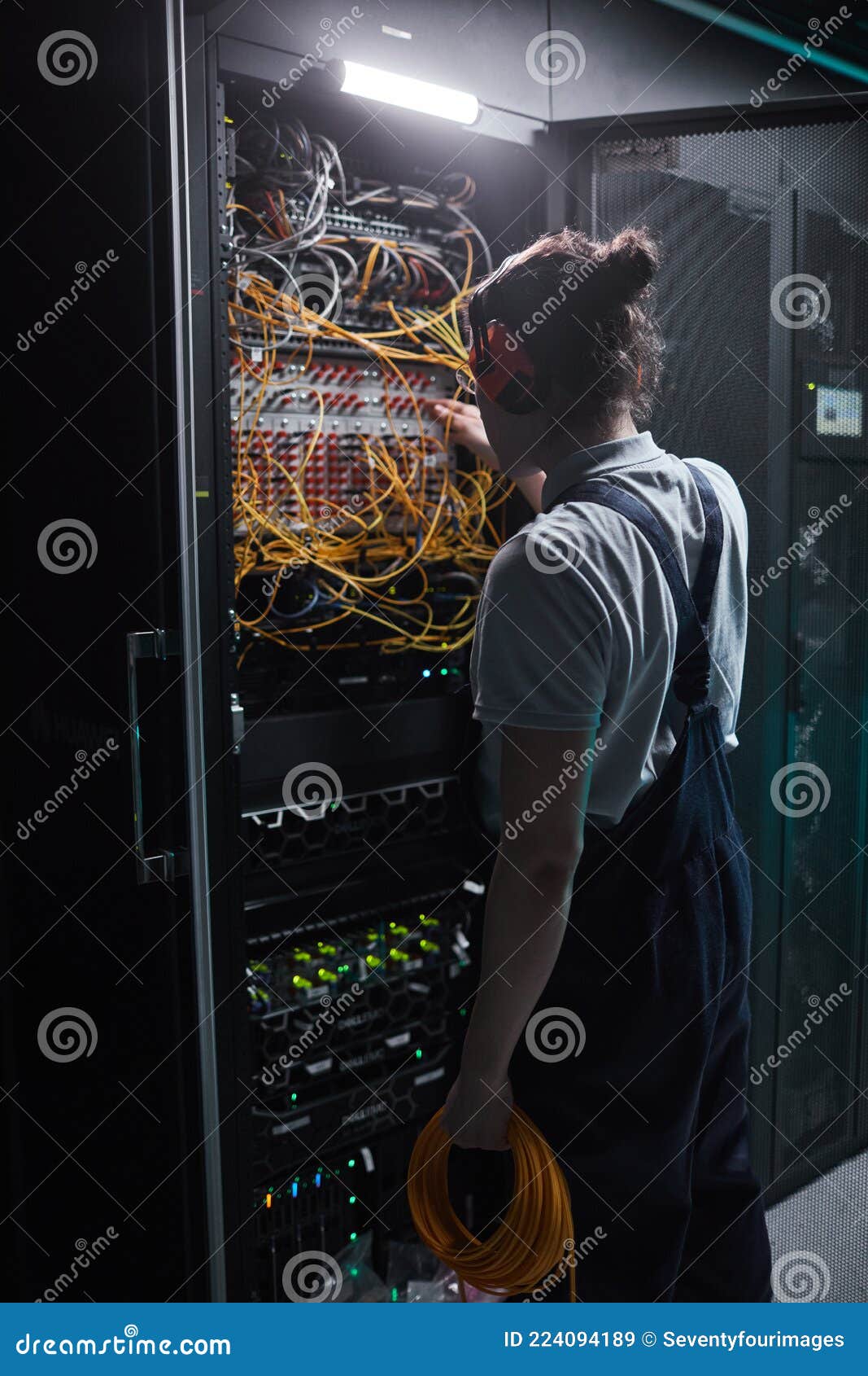 Engineer in Server Room stock image. Image of data, male - 224094189