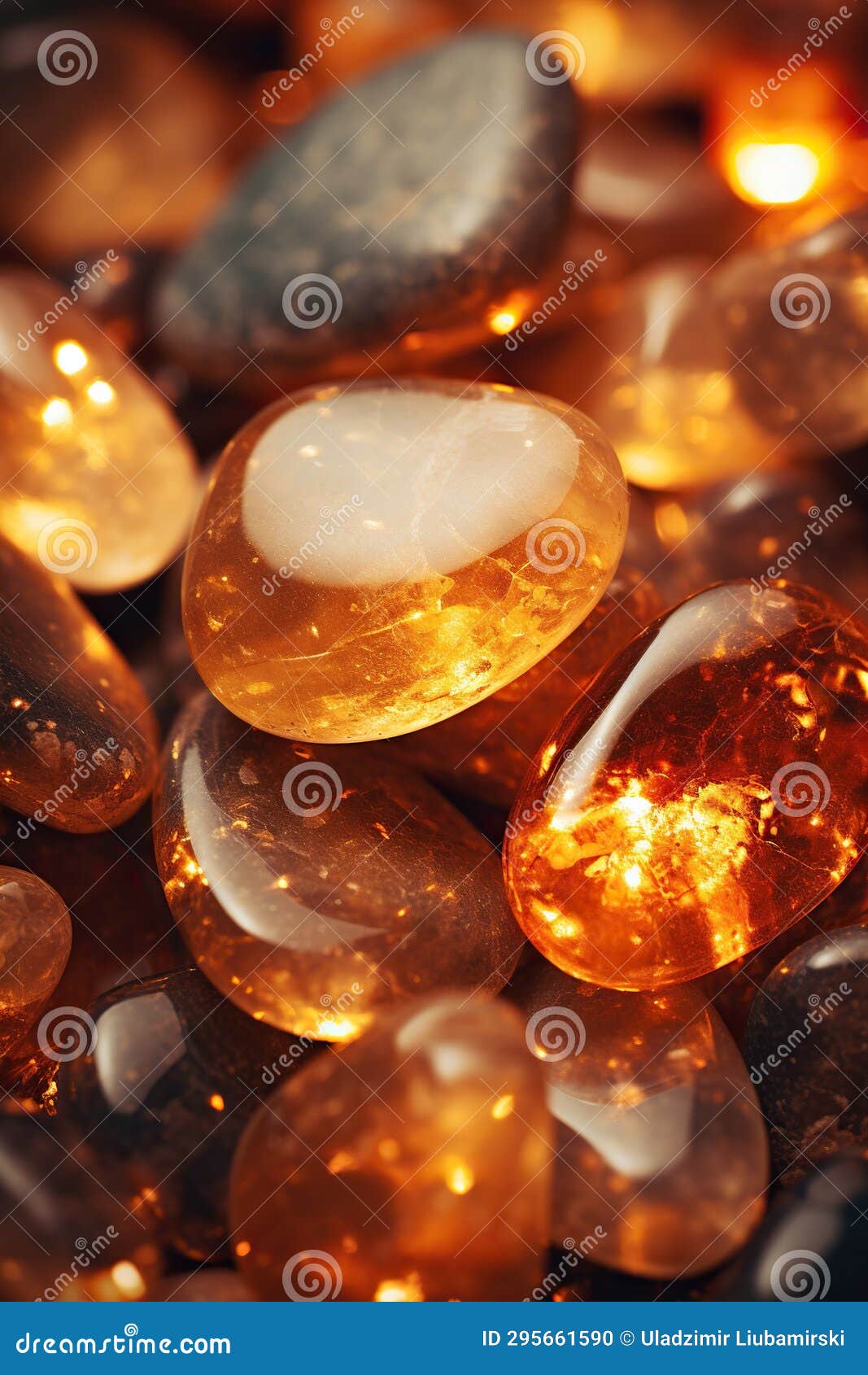 Vertical Background of Amber Colored Stones. Generative AI Stock ...